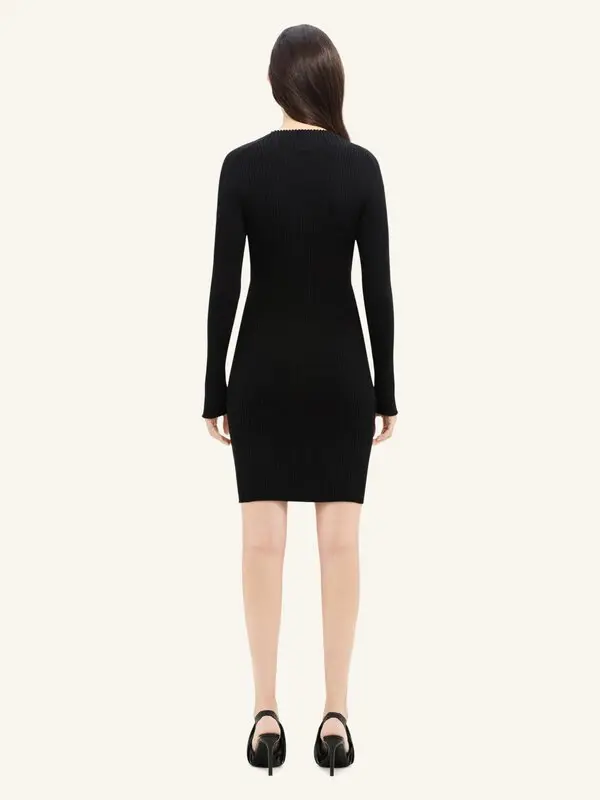 COURREGES Contrast-frame Ribbed-knit Mini Dress