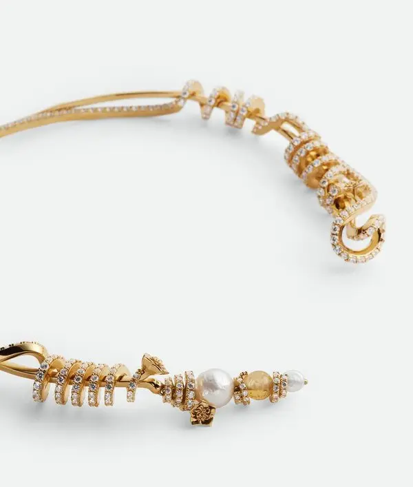Bottega Veneta Twisted Pearl And Cubic Zirconia Necklace