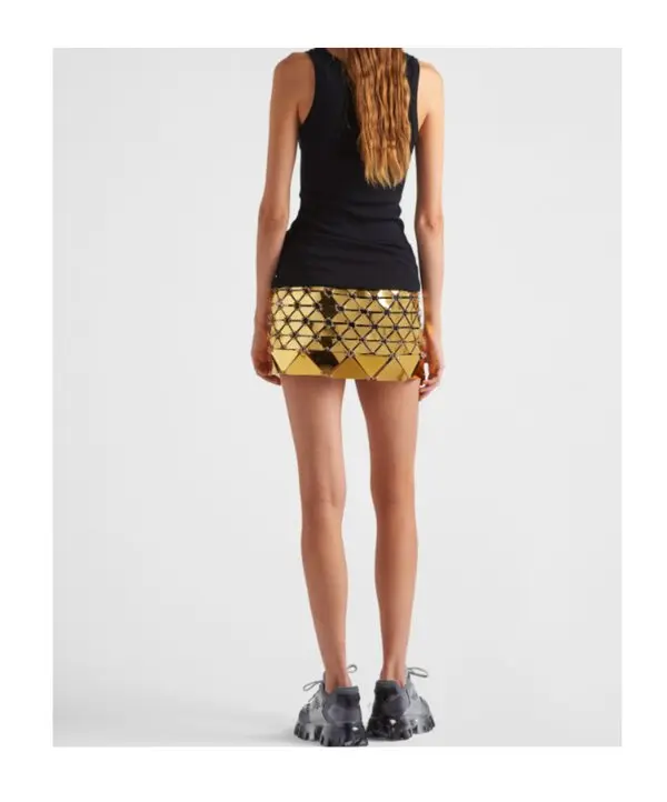 Prada Ribbed Knit Jersey Tank Top With Enameled Logo