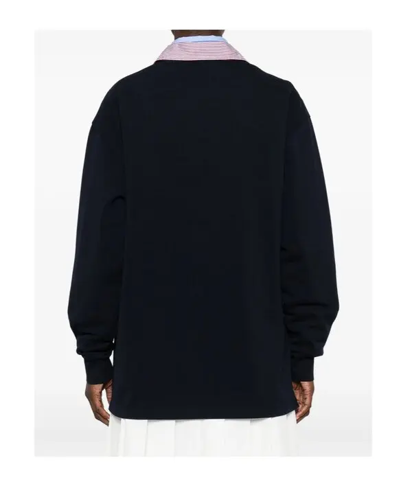 Miu Miu Logo-embroidered Long-sleeved Polo Shirt
