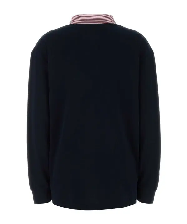 Miu Miu Logo Embroidered Long-sleeved Polo Shirt