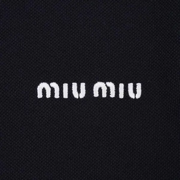 Miu Miu Logo Embroidered Long-sleeved Polo Shirt