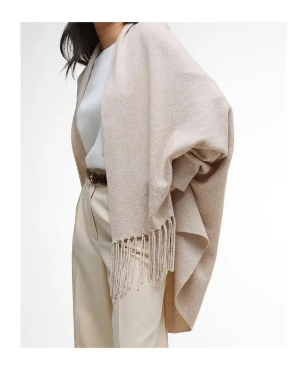 Barbour Tabitha Fringe Detailed Cape