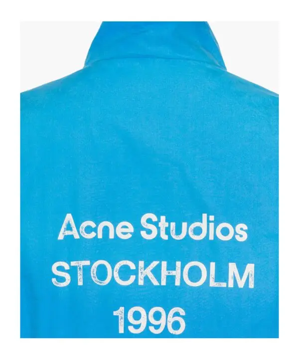 Acne Studios Logo Print Zip Jacket - Bright Blue