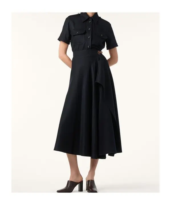 Loro Piana High-rise Flared Wrap Skirt