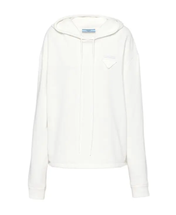 Prada Logo Drawstring Hoodie