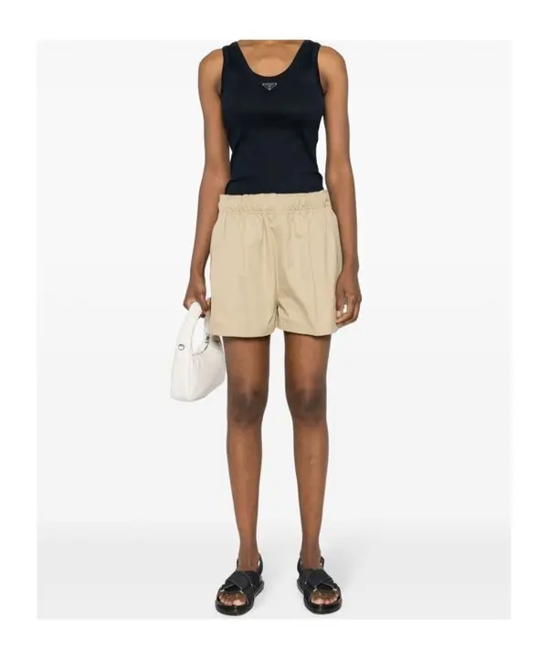 Prada Logo Plaque Sleeveless Tank Top
