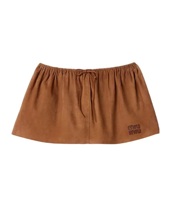 Miu Miu Waxed Suede Mini Skirt