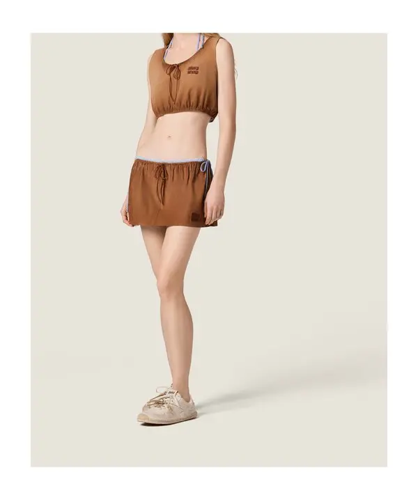 Miu Miu Waxed Suede Mini Skirt