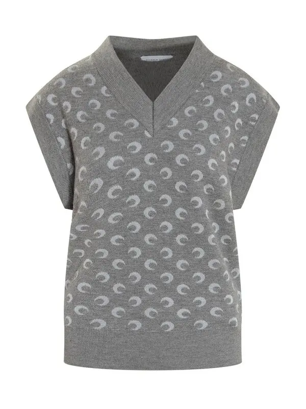 MARINE SERRE Moon Jacquard Knitted Vest