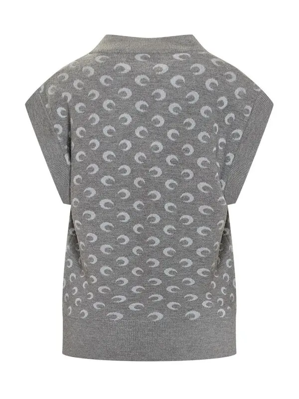 MARINE SERRE Moon Jacquard Knitted Vest