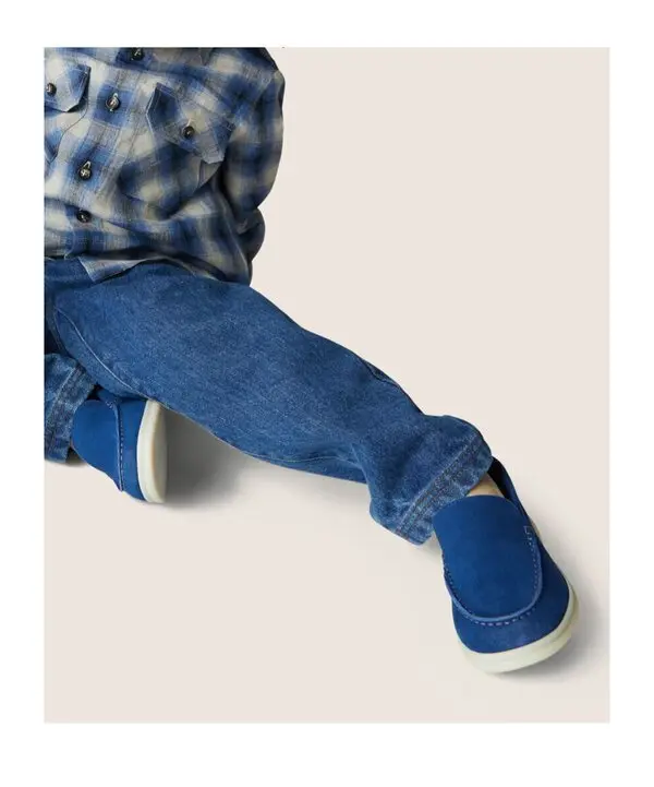 Loro Piana Summer Walk Round-headed Loafers - Deep Blue