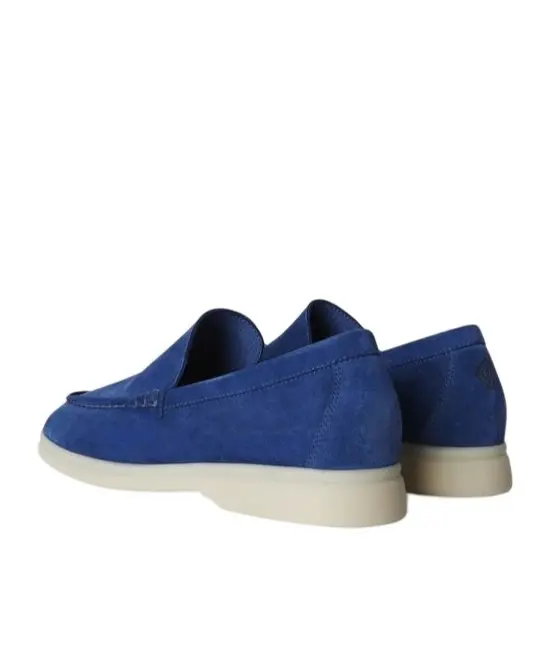 Loro Piana Summer Walk Round-headed Loafers - Deep Sky Blue