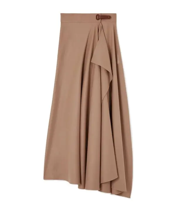 Loro Piana Draped Skirt With Horn Buckles