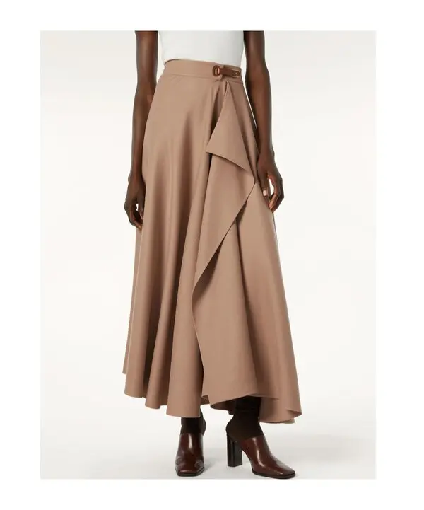 Loro Piana Draped Skirt With Horn Buckles