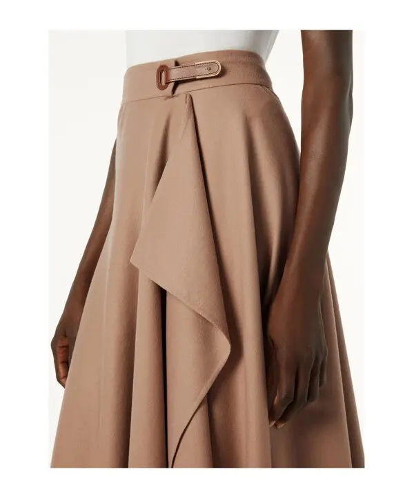 Loro Piana Draped Skirt With Horn Buckles