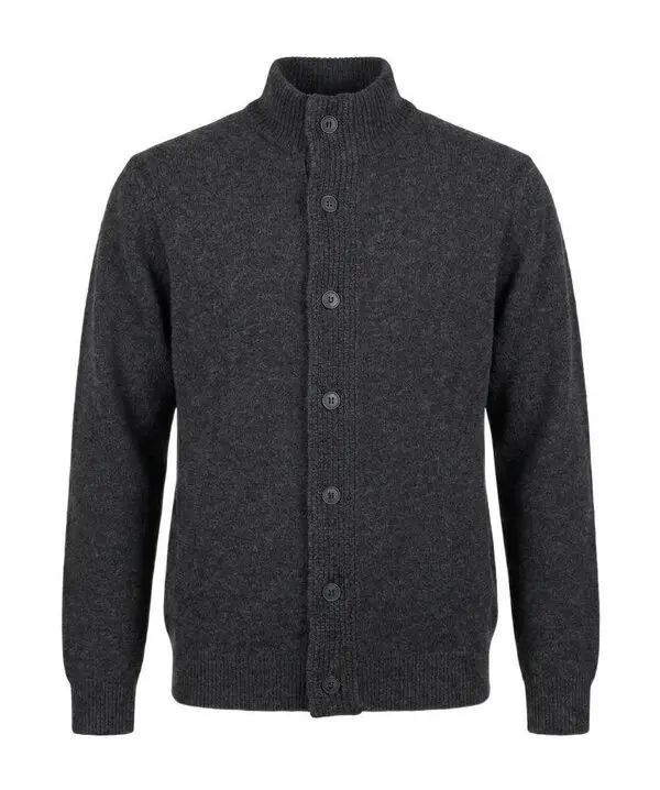 Barbour Logo Patch Button-up Cardigan - Black