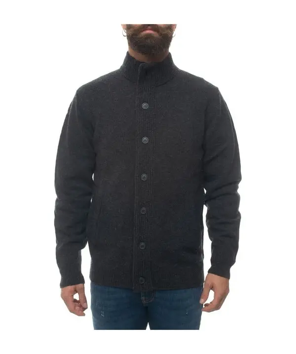 Barbour Logo Patch Button-up Cardigan - Black