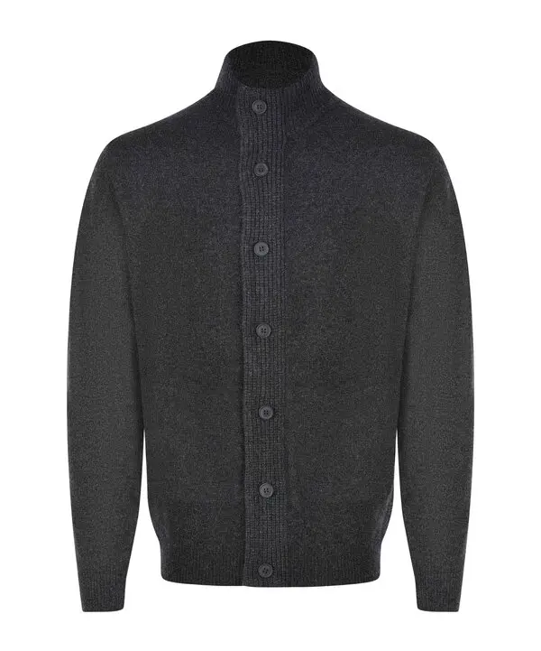 Barbour Logo Patch Button-up Cardigan - Black