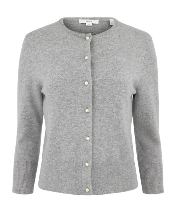 Vince Button Embellished Knitted Cardigan