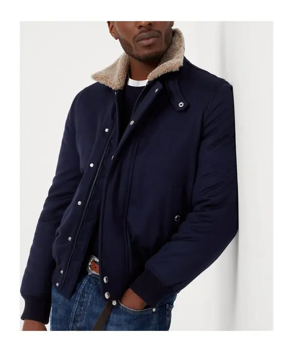 Brunello Cucinelli Long-sleeved High-neck Jacket - Navy Blue