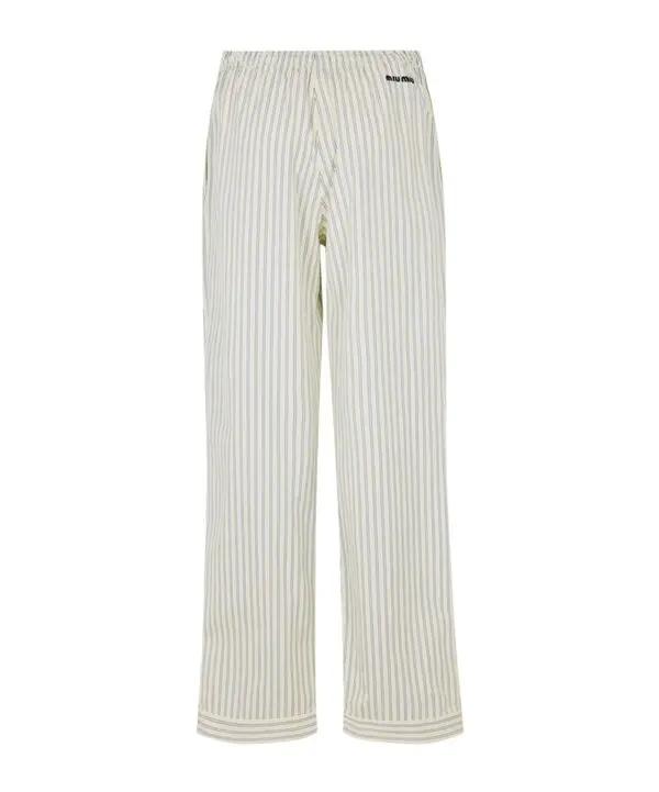 Miu Miu Striped Logo Track Pants