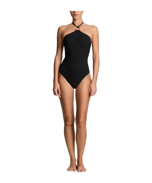 Ralph Lauren Halter Neck One Piece Swimsuit - Nude