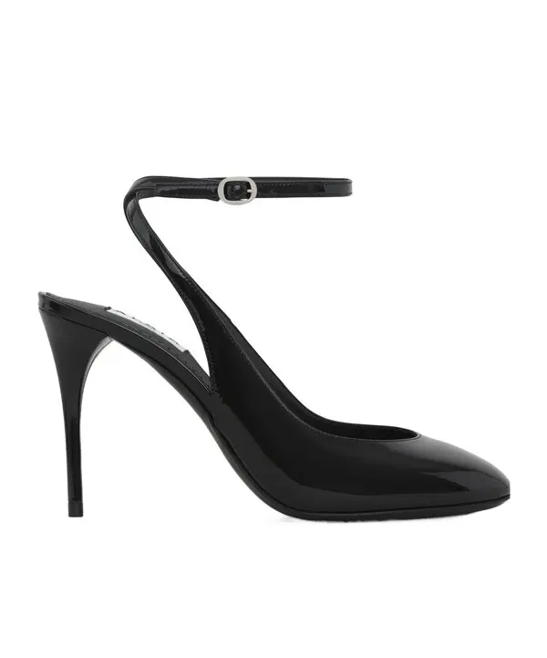 Alaïa Patent Leather Slingback Pumps With Crossed Ankle Straps