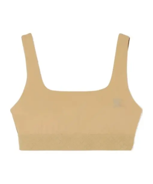 Burberry Stretch Nylon Bra Top With Check Trim