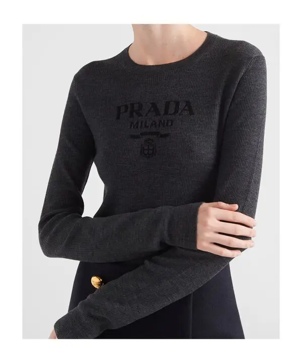 Prada Superfine Wool Crew-neck Sweater
