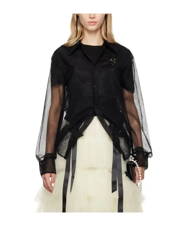 Simone Rocha Embellished Sheer Shirt