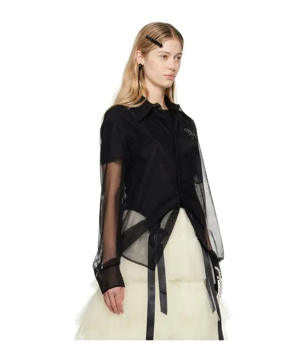 Simone Rocha Embellished Sheer Shirt