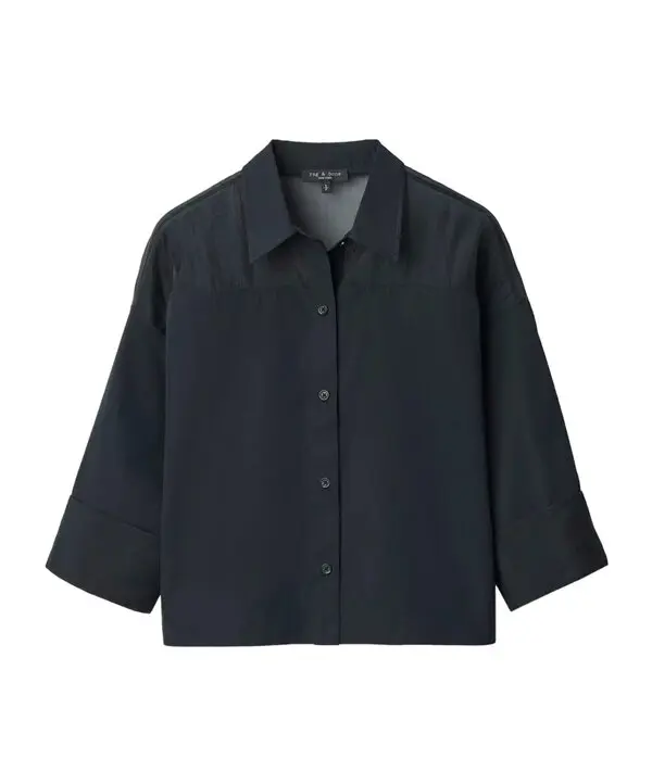 Rag & Bone Patchwork Collar Shirt - Black