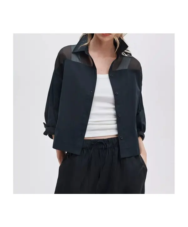 Rag & Bone Patchwork Collar Shirt - Black
