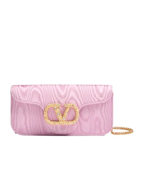 Valentino Garavani Locò Vlogo Signature Foldover Clutch Bag - Pink