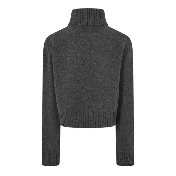 GANNI Slim-fit High-neck Knit Sweater - Black