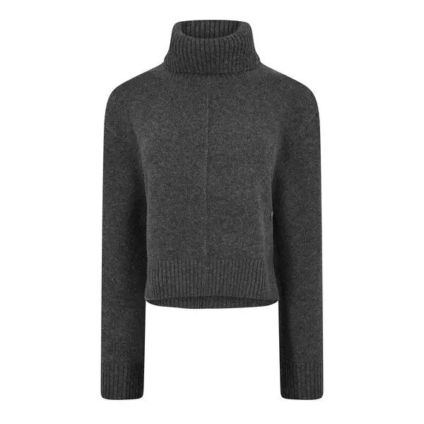 GANNI Slim-fit High-neck Knit Sweater - Black