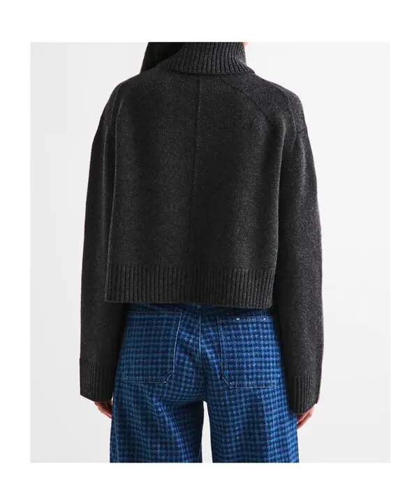 GANNI Slim-fit High-neck Knit Sweater - Black