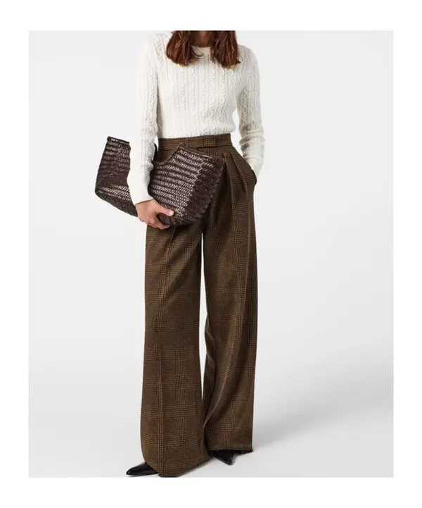 Max Mara Checked Wide-leg Trousers