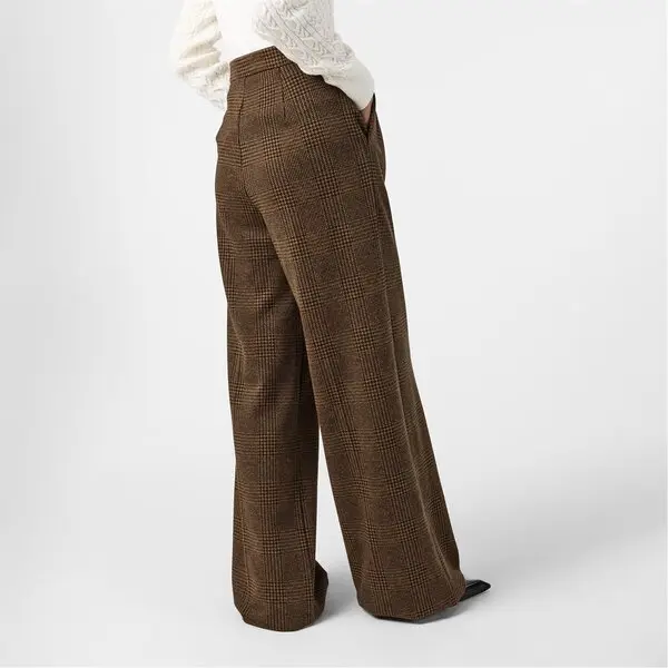 Max Mara Checked Wide-leg Trousers