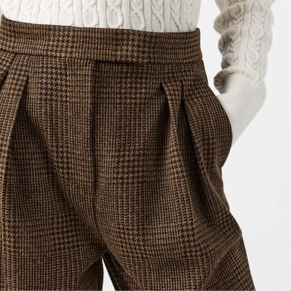 Max Mara Checked Wide-leg Trousers