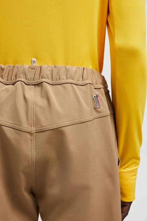 Moncler Twill Trousers With Elasticated Waistband And Buckle Detail