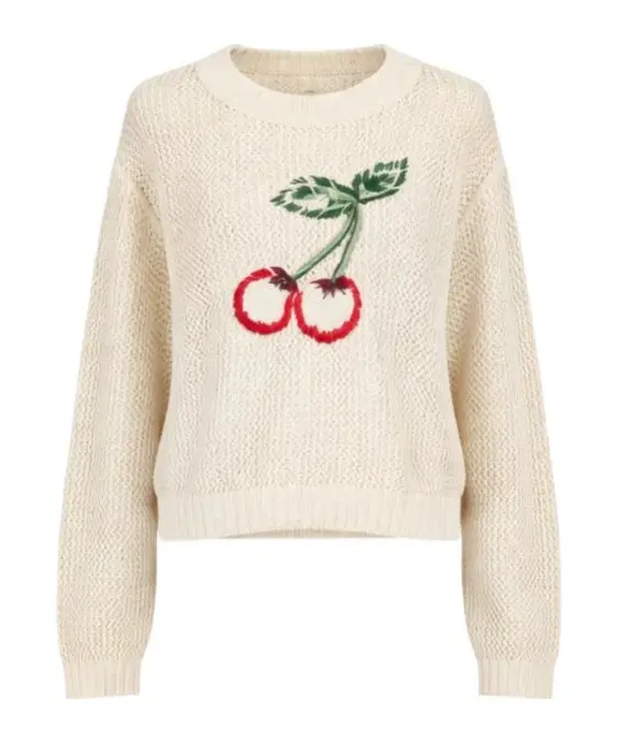 TWINSET Open Knit Cherry Knitted Sweater