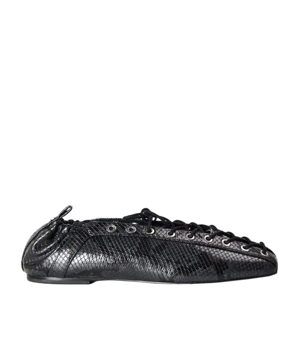 GANNI Lace-up Ballet Pumps