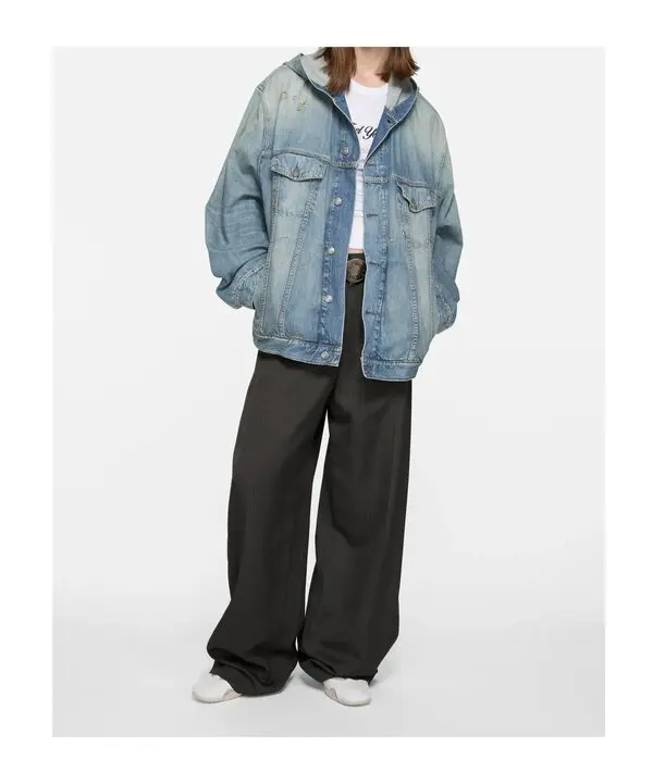Acne Studios Hooded Cotton Denim Jacket