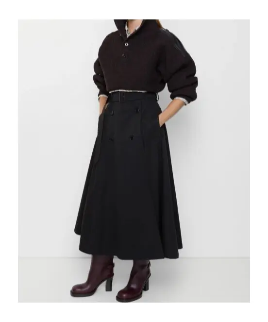 Burberry Gabardine Trench Midi Skirt