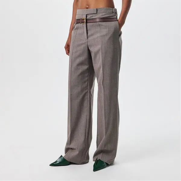 Prada Trompe-l'oeil High-waisted Wide-leg Pants