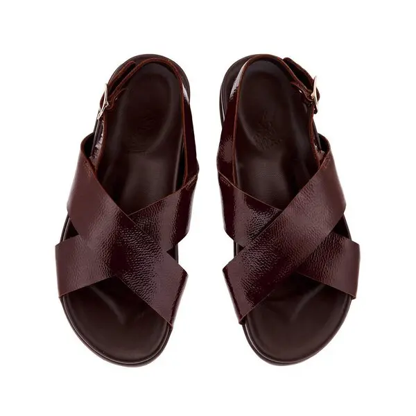 ANCIENT GREEK SANDALS Vintage Style Criss-cross Sandals - Black