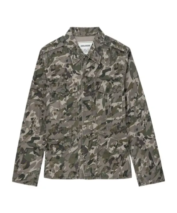 Zadig&Voltaire Camouflage Heart Print Casual Jacket - Grass Green