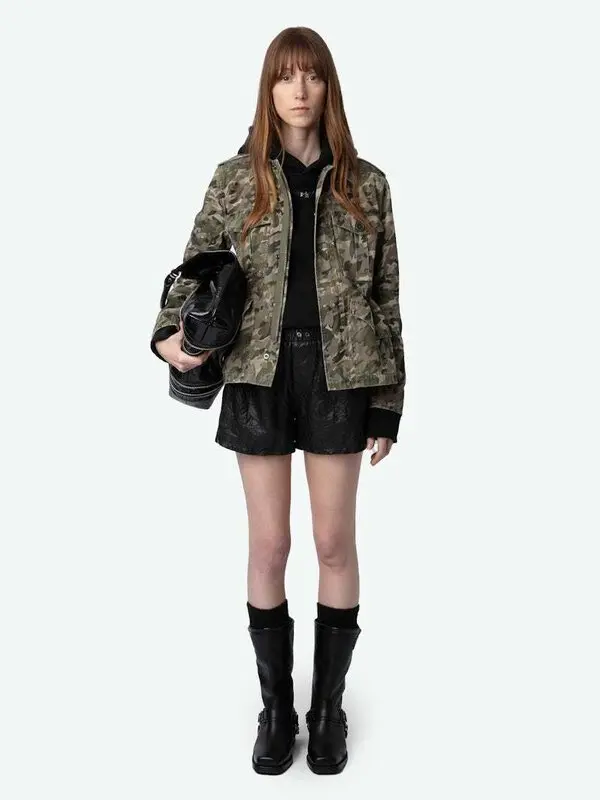 Zadig&Voltaire Camouflage Heart Print Casual Jacket - Grass Green